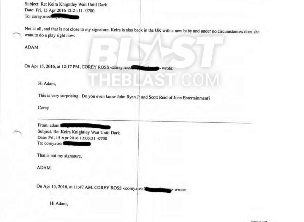 Keira Knightley's Agent's Bogus Signature Could Be Smoking Gun In Case