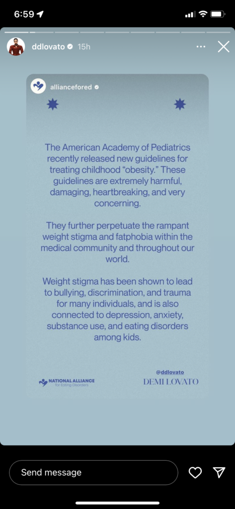 Demi Lovato Slams New Guidelines For Childhood 'Obesity'