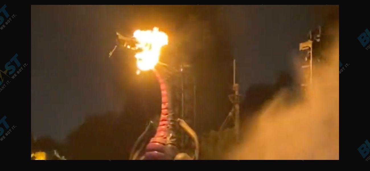 Maleficent Dragon Goes Up In Flames During Disneyland Show