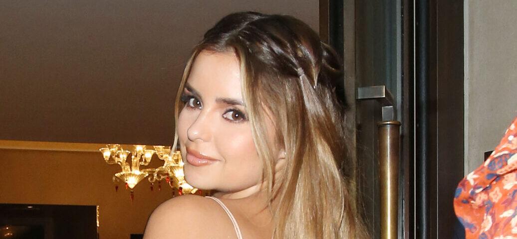 Demi Rose Display Her Buns In A Tight Snakeskin-Print Bikini