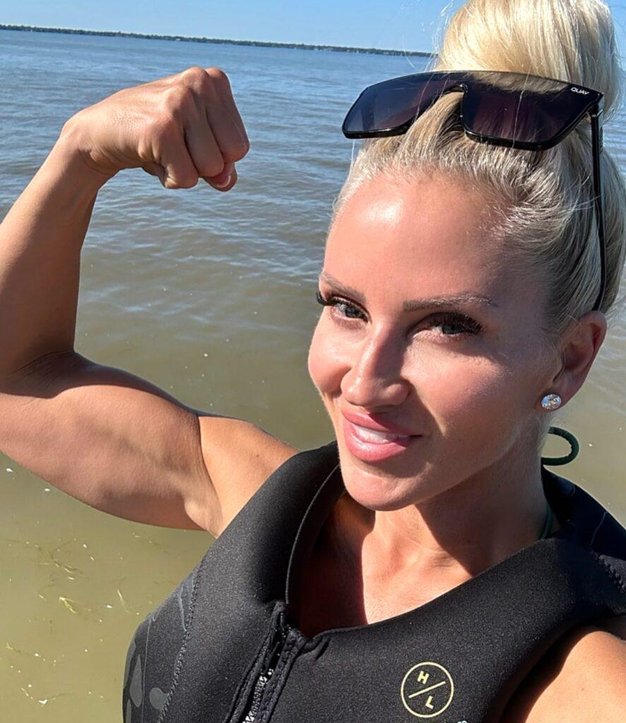 Fitness Trainer Jac Cordeiro In Red Swimsuit Says ‘Manifest This’