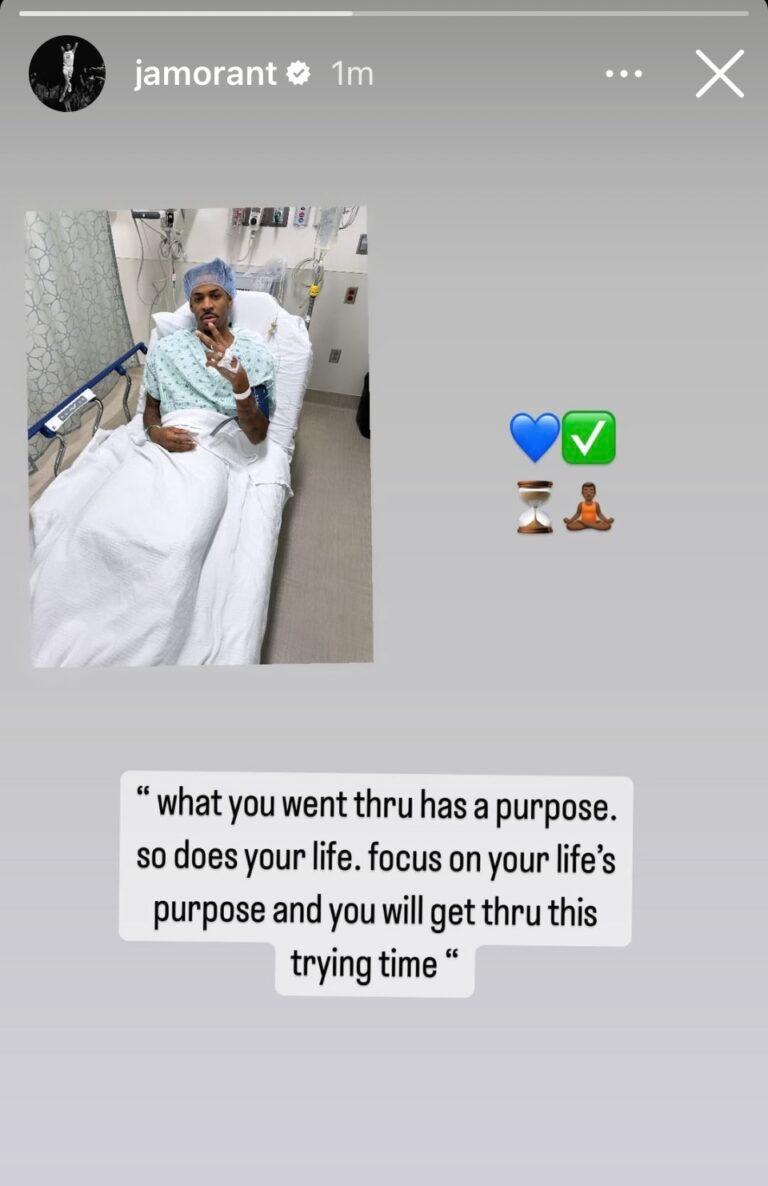 Ja Morant Shares Positive Message After Successful Shoulder Surgery Ja Morant Shares Positive Message After Successful Shoulder Surgery
