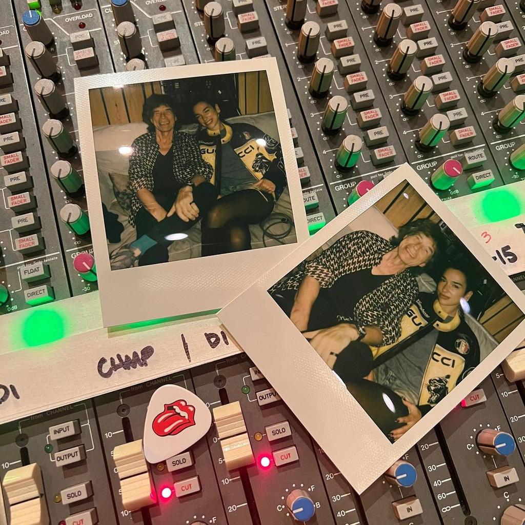 Dua Lipa, Mick Jagger Tease Music Collab With Cute Studio Pics