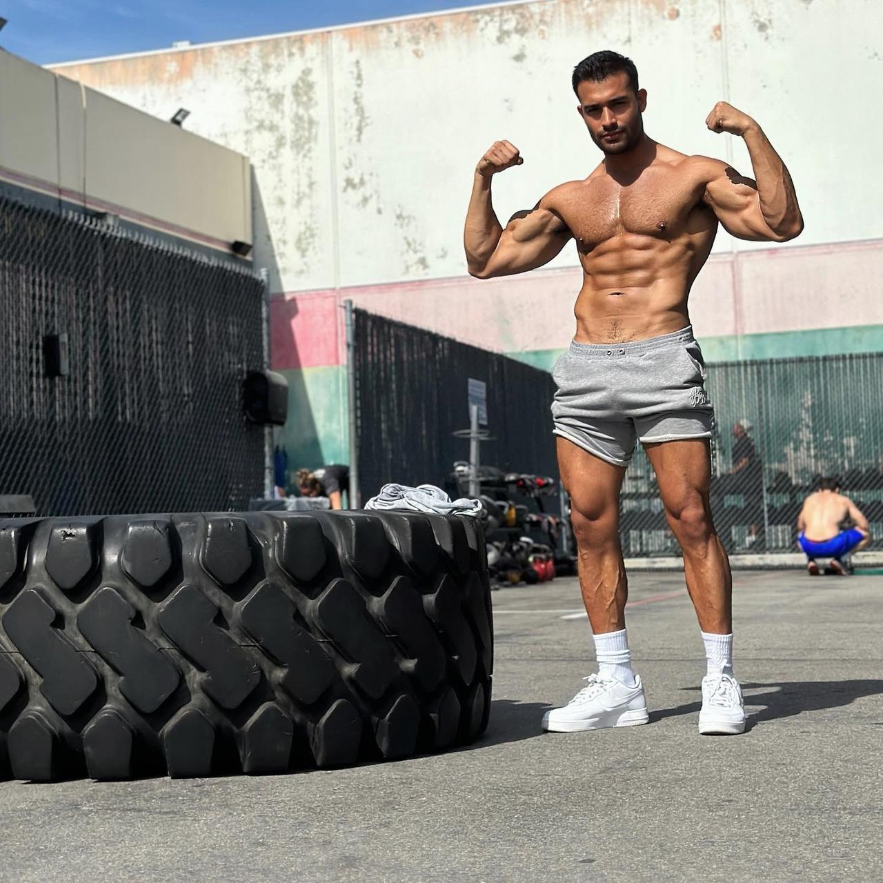 Shirtless Sam Asghari Says He Went From ‘Dad’ To ‘Daddy’