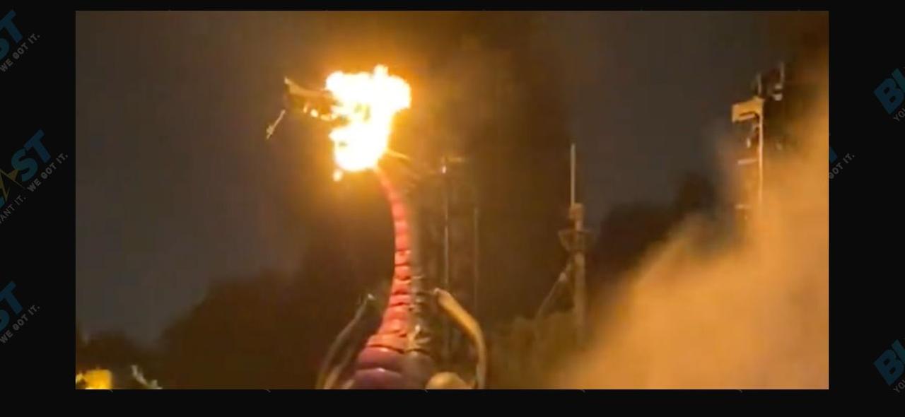 Maleficent Dragon Goes Up In Flames During Disneyland Show