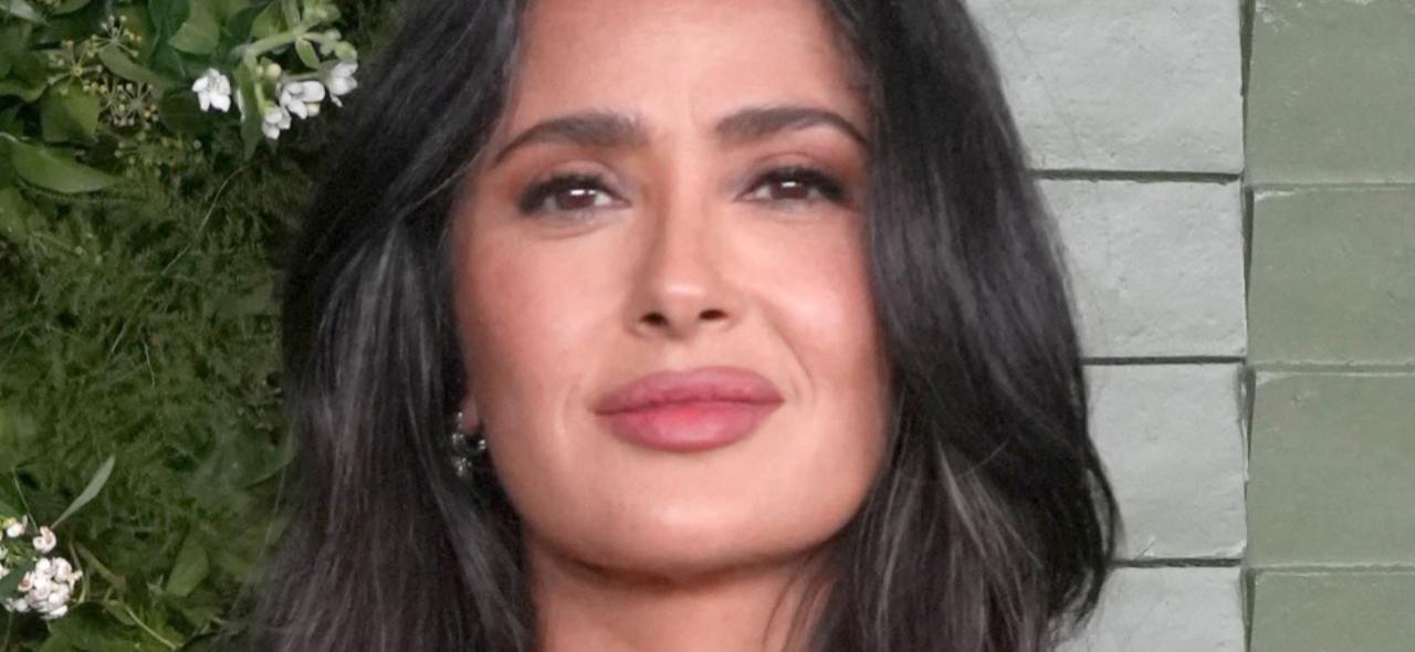 Salma Hayek In Liquid-Effect Dress Convinces Fans 'They're Real'