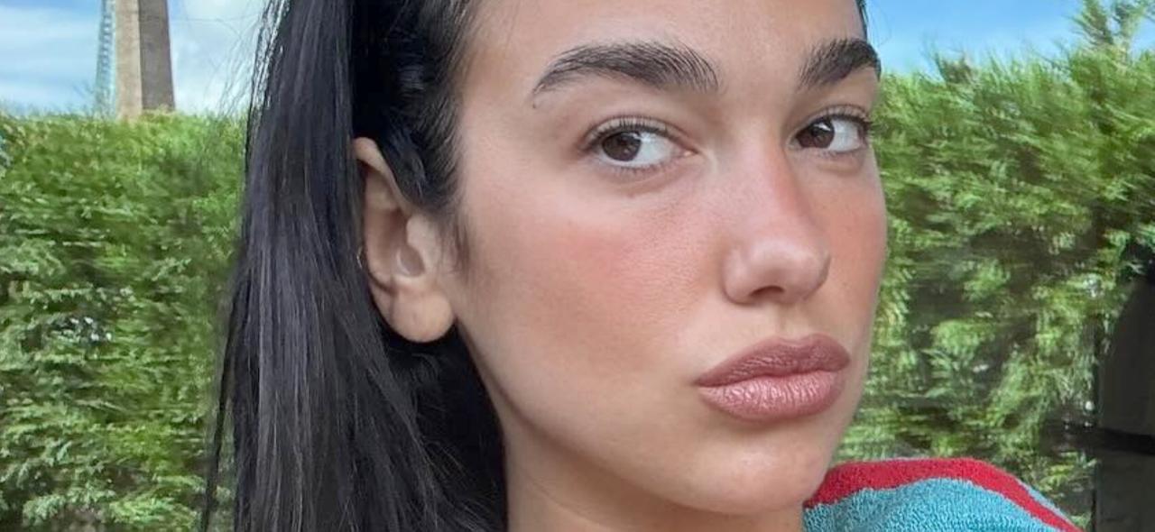 Dua Lipa Highlights Thigh Gap In Bathroom String Bikini