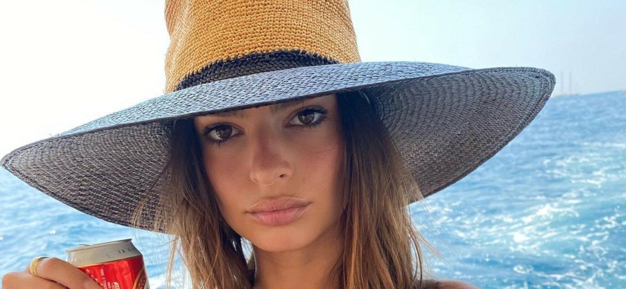 Emily Ratajkowski Wows In Printed Bikini In Sizzling Yacht Photos