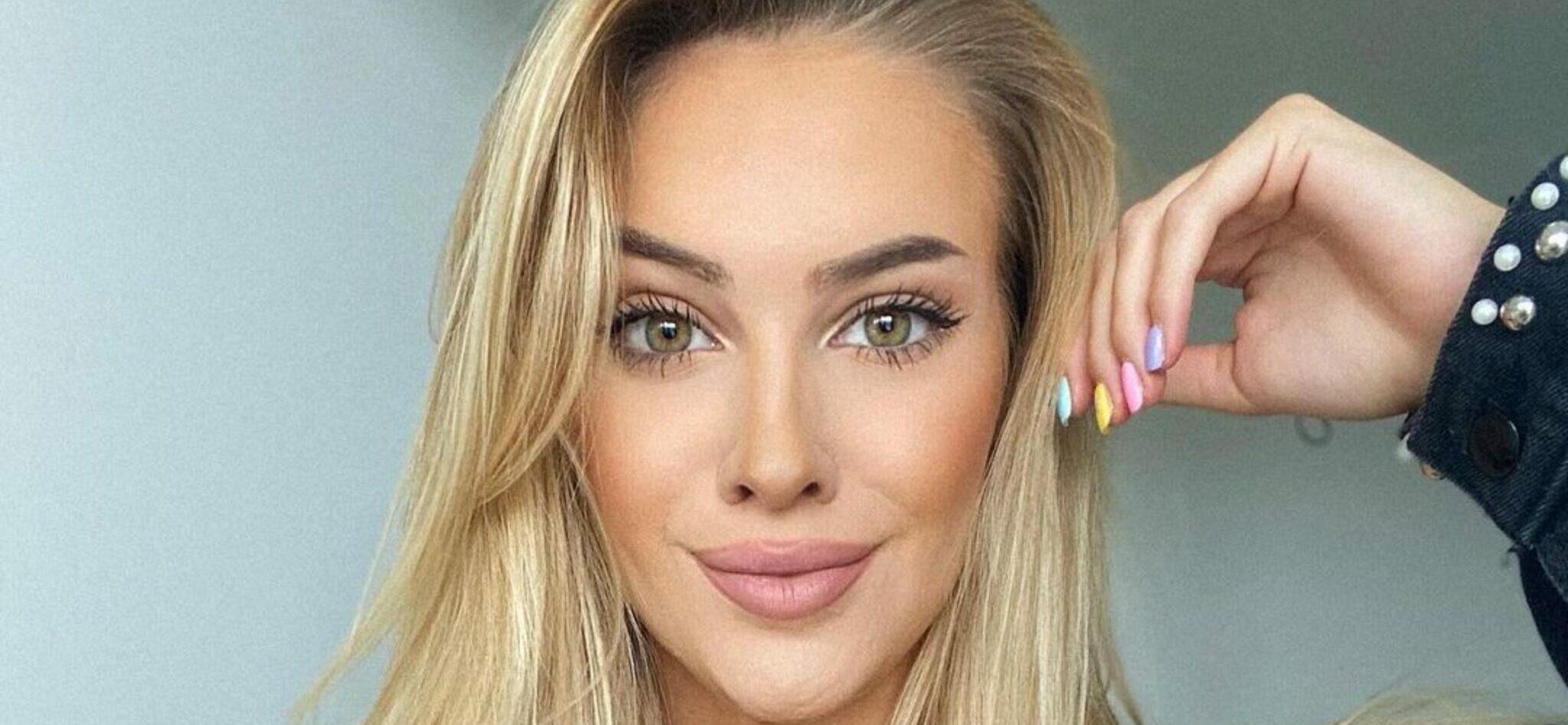 Veronika Rajek Unzips Orange Swimsuit To Flaunt Her Big Chest