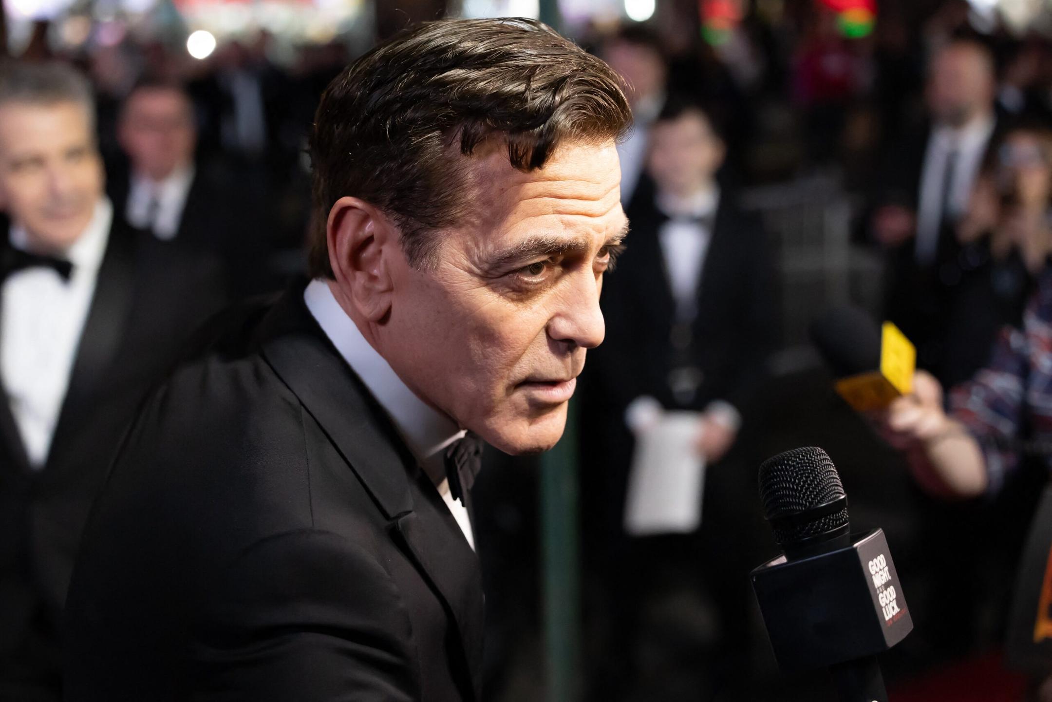 George Clooney Shows Off New Look At Opening Night Of New Broadway Show