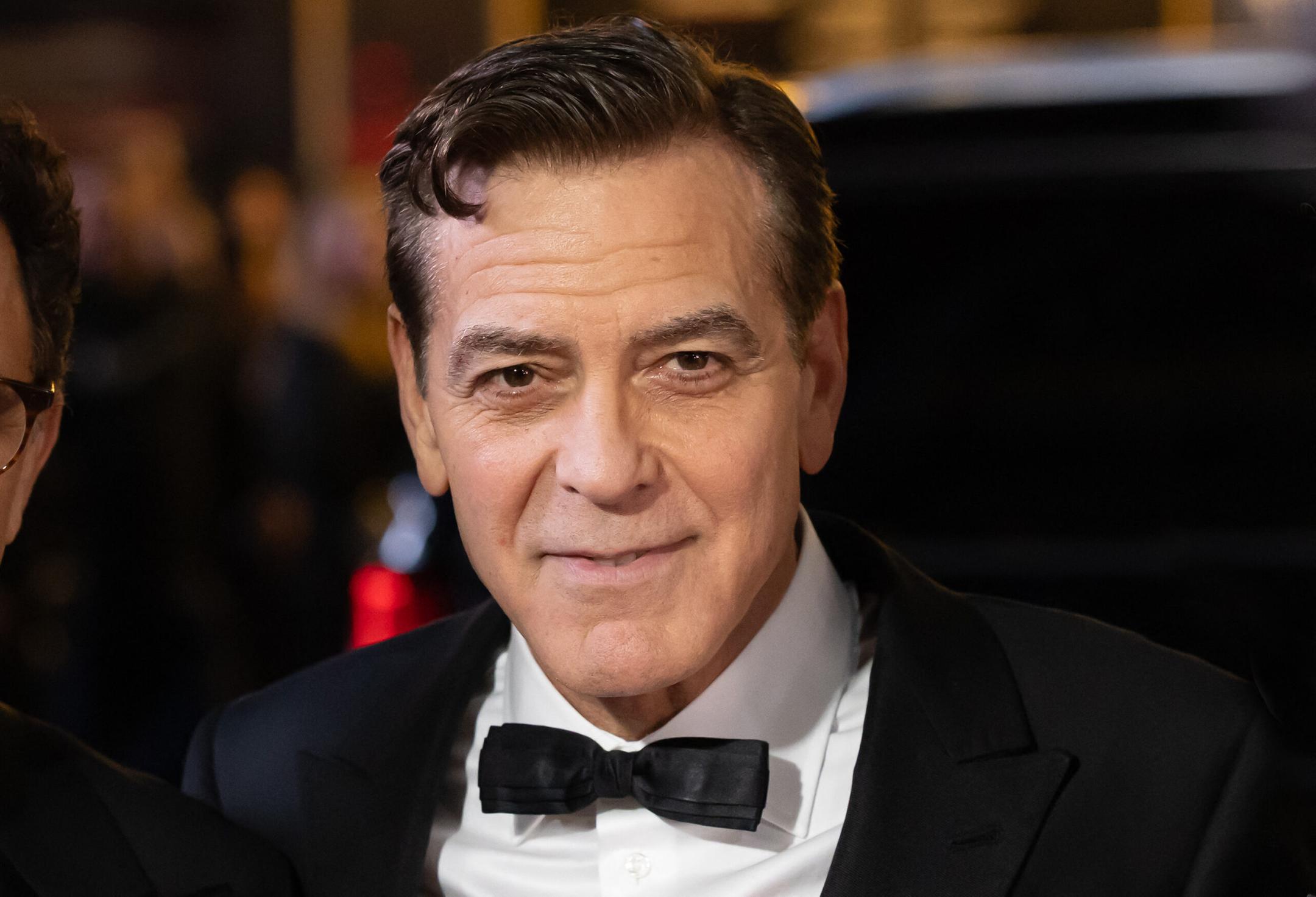 George Clooney Shows Off New Look At Opening Night Of New Broadway Show