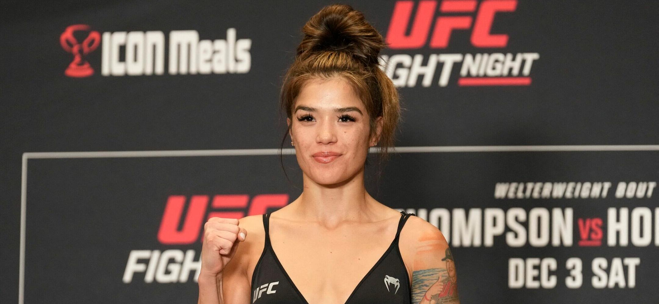 UFC's Tracy Cortez Shows Off Body In Tight Black Bathing Suit