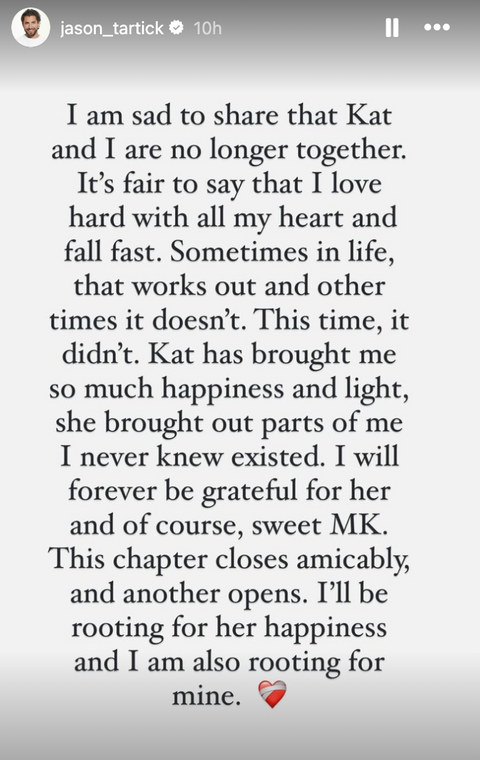 Jason Tartick and Kat Stickler Call It Quits After 6 Months Together