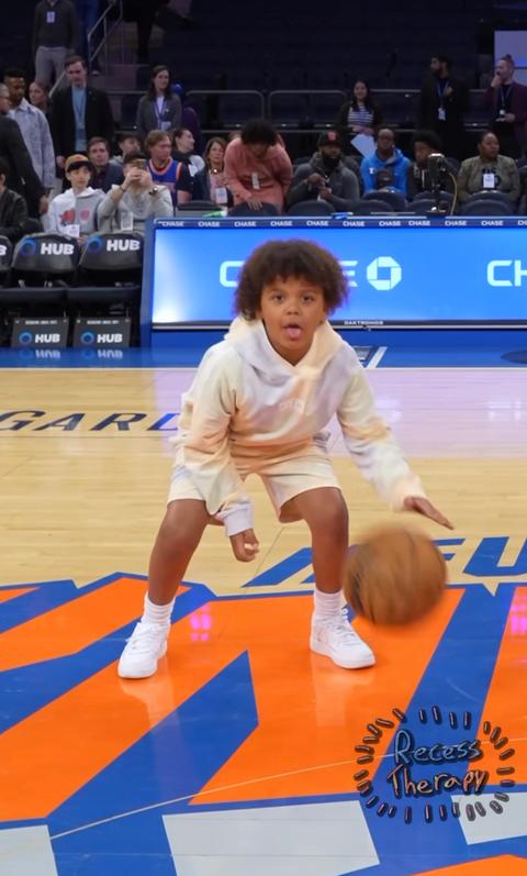 Knicks' Julius Randle's Son Demonstrates His Basketball Skills