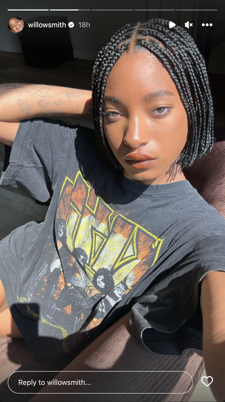 Willow Smith Debuts New Hair While Serving Face Card