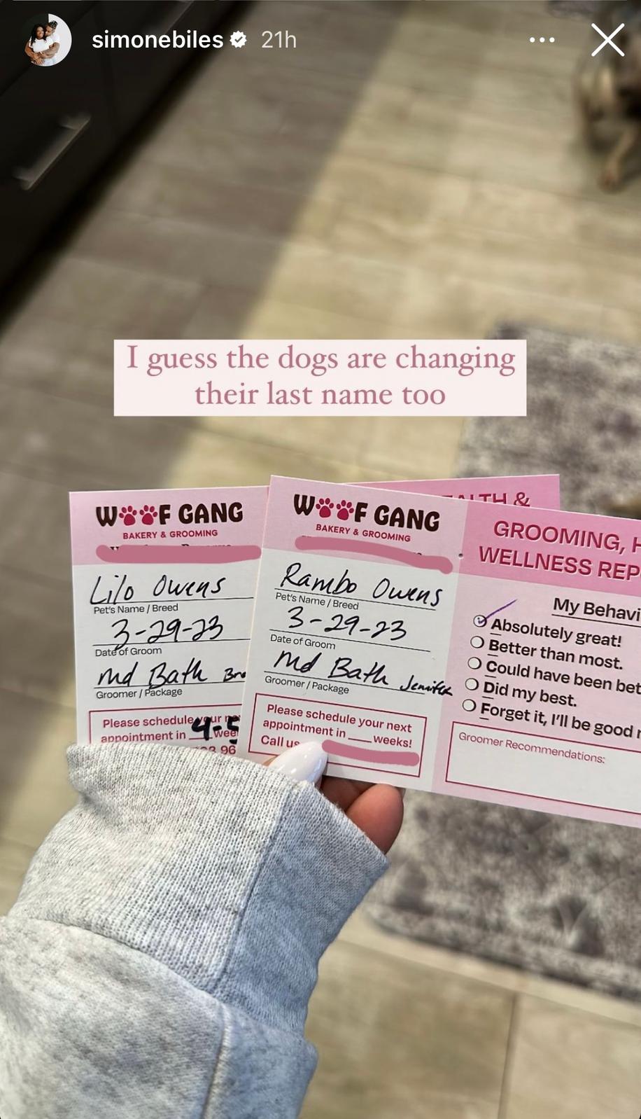 Simone Biles Changed Pets' Names Ahead Of Wedding To Fiancé