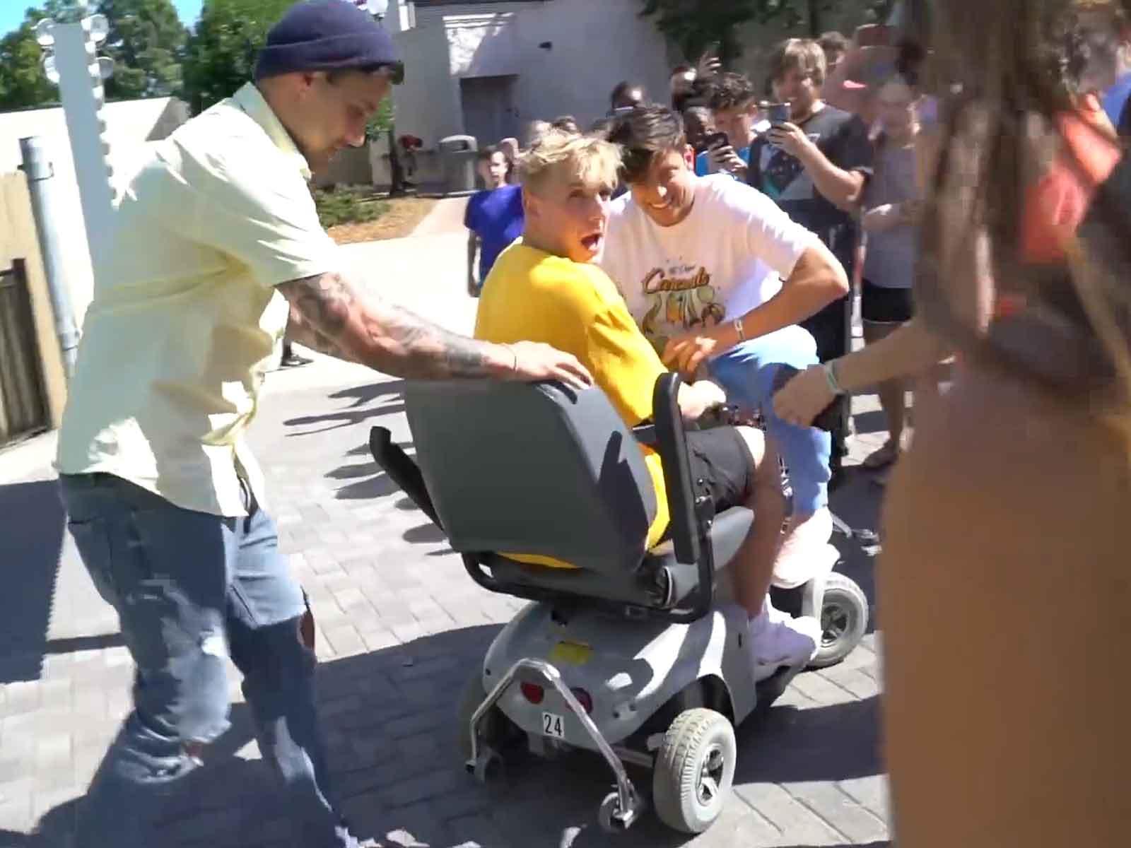 Jake Paul Run-In With Theme Park Security After Mobility Scooter Romp ...