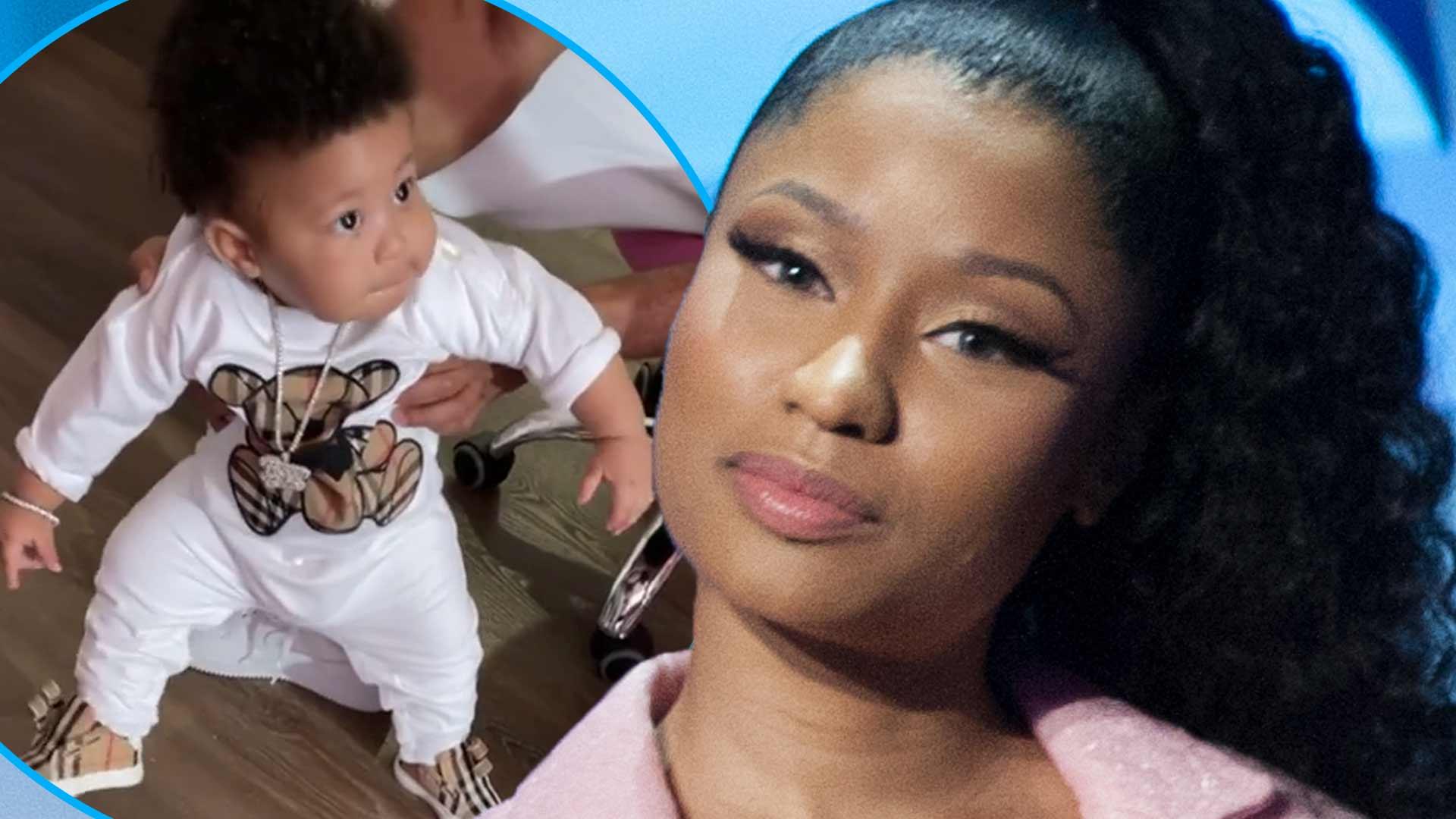 Nicki Minaj Does Adorable Baby Talk While 8-Month-old Son Wears ...